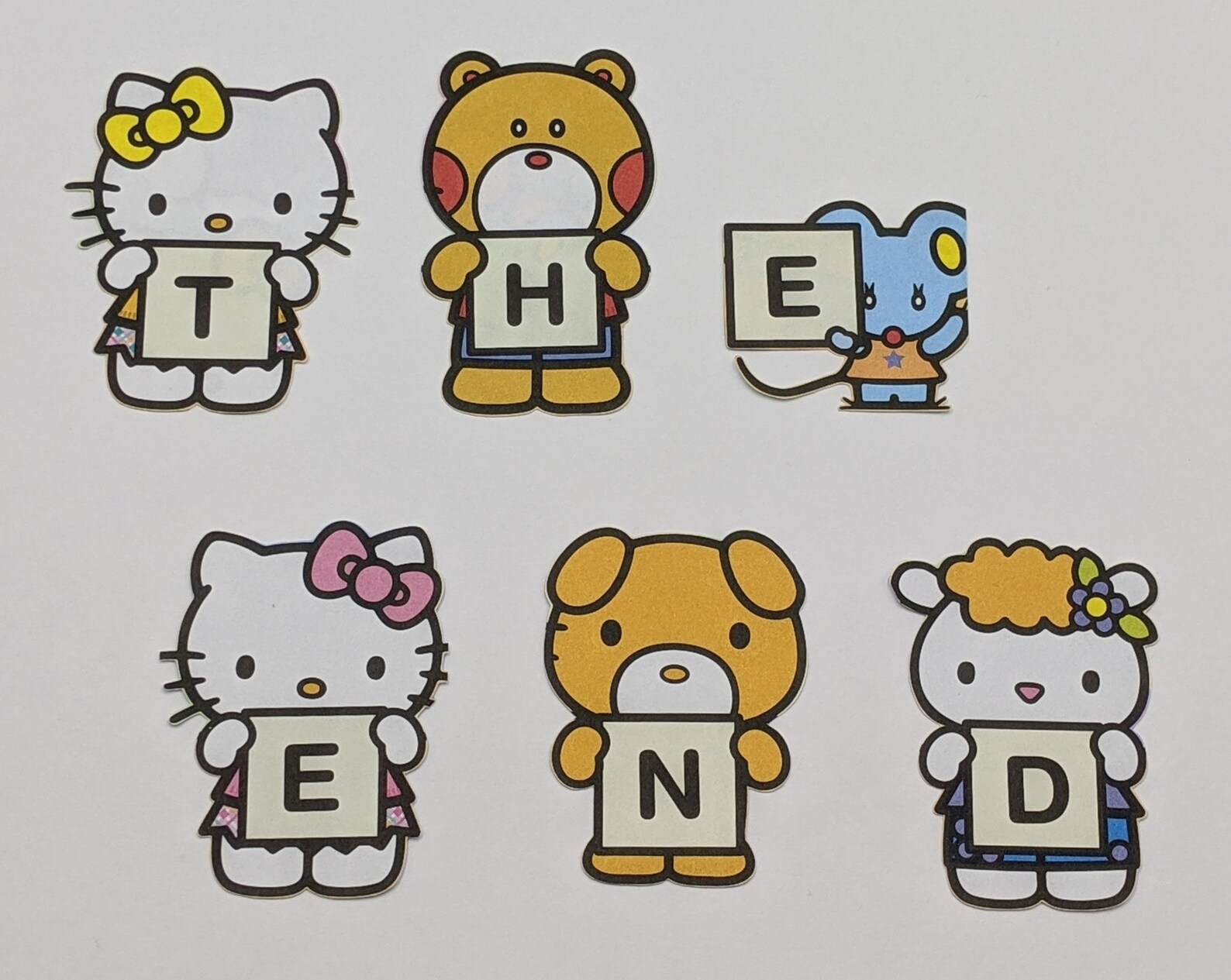 Hello Kitty Cutout THE END Scrapbook Collage Card | Etsy