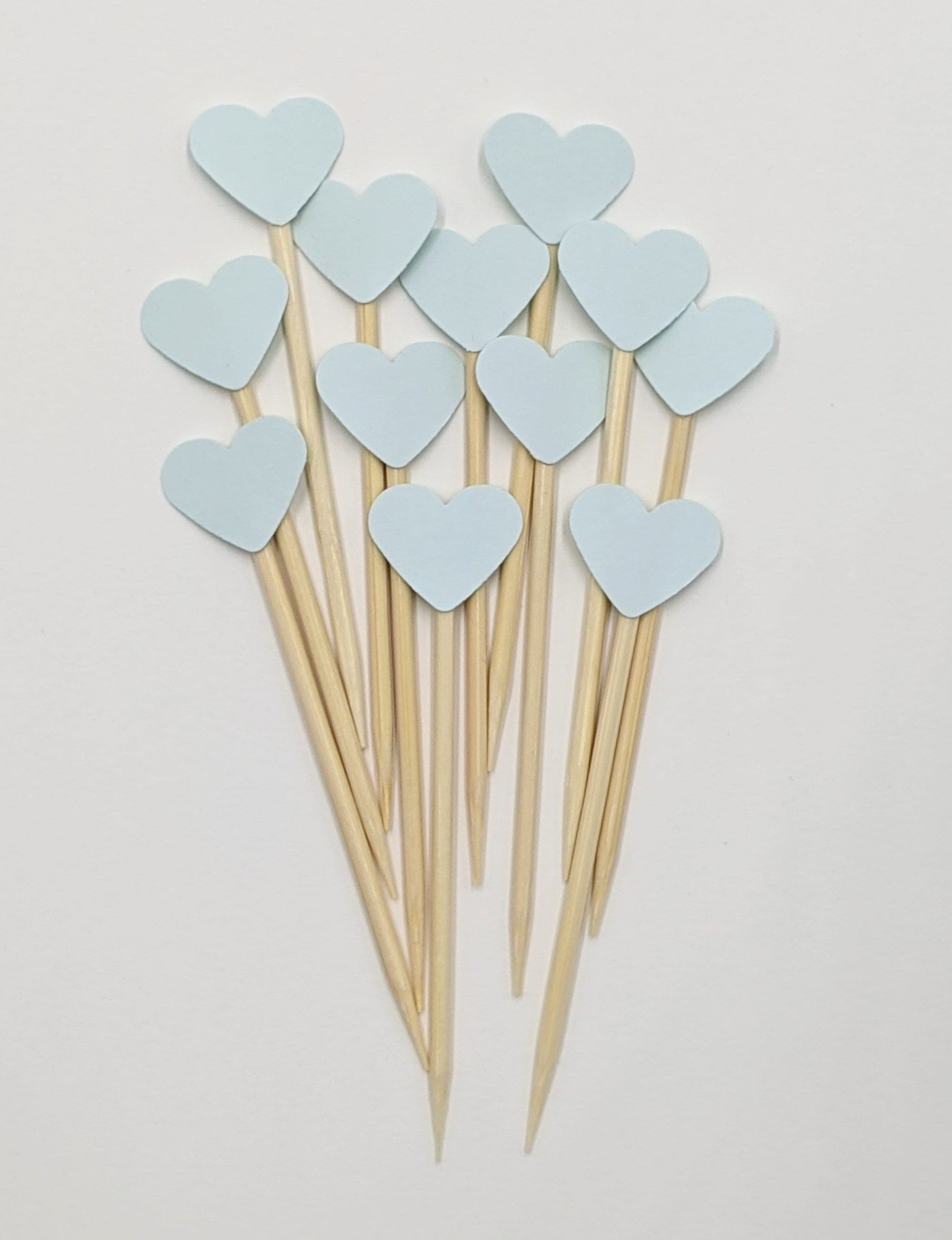 Heart Cupcake Toppers Blue Party Decor Heart Decorations - Etsy