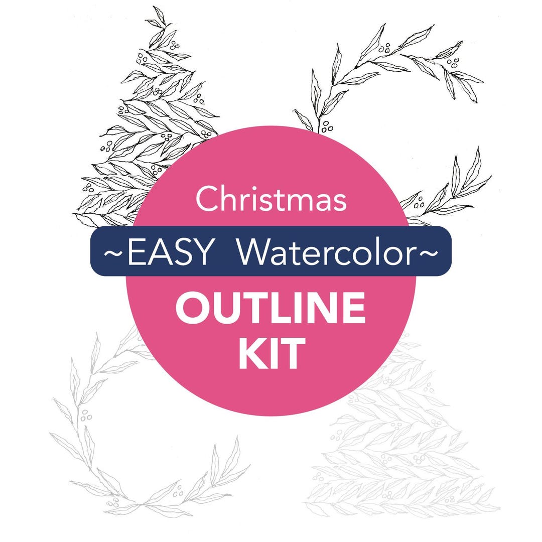 Christmas Cards Outlines – Downloadable Sketch & Black Outline for ...