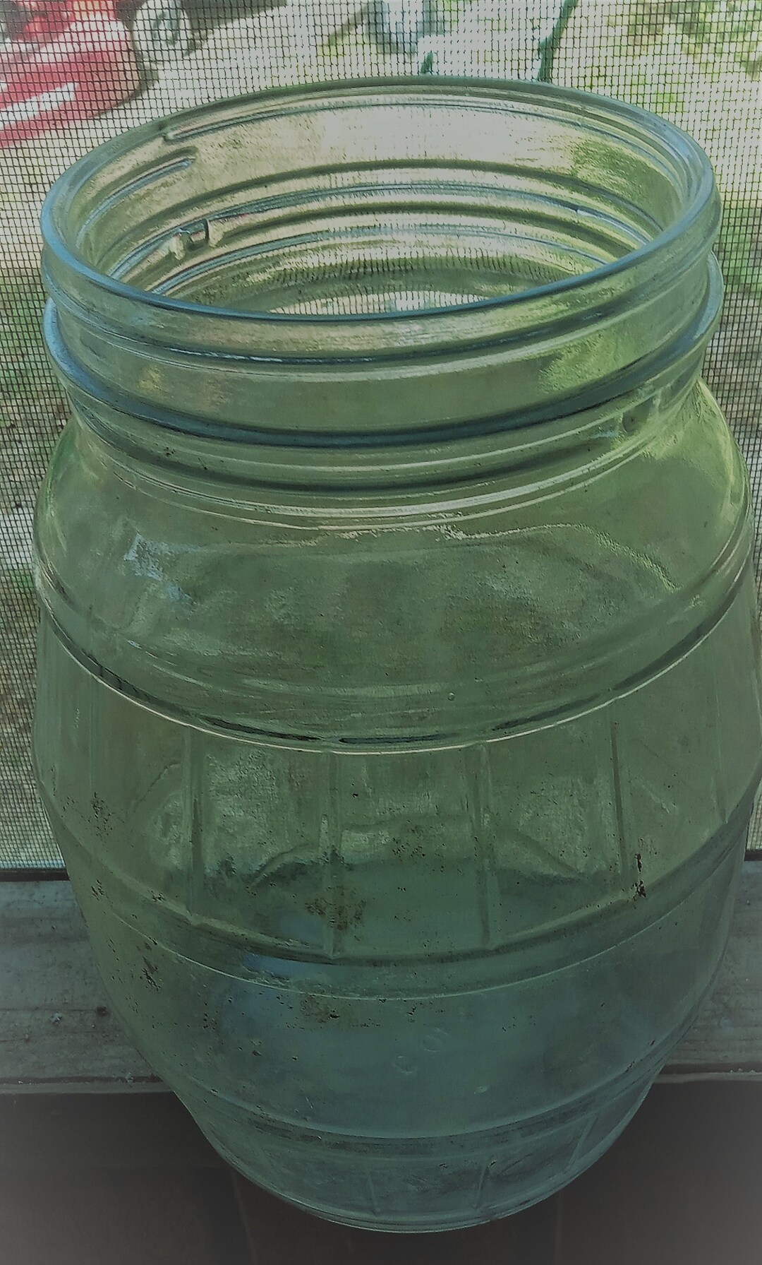 1950s Owens-illinois Clear 10 Inch Pickle Barrel (lightly Cleaned) No ...
