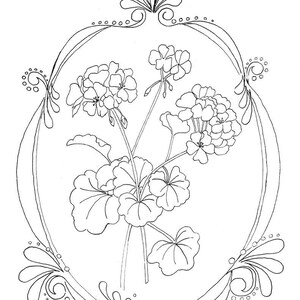 Geraniums Coloring Page Flower Coloring Page Instant Download - Etsy