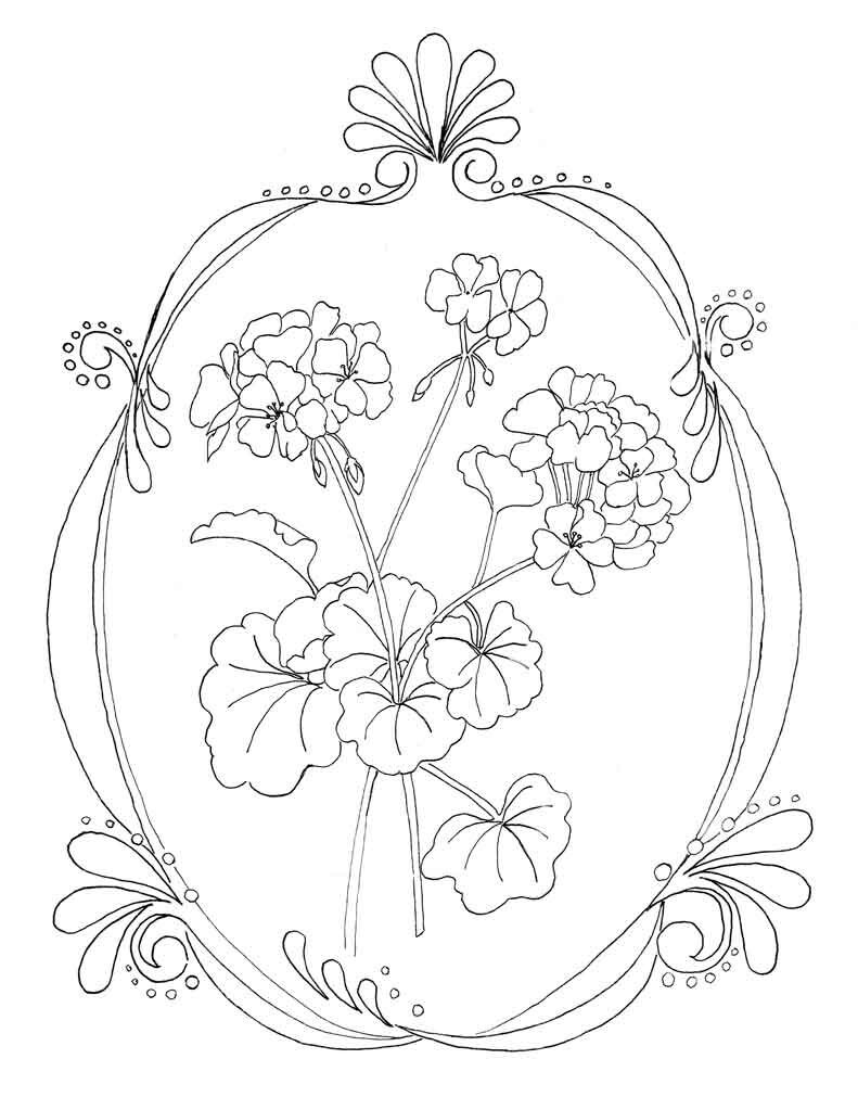 Geraniums Coloring Page Flower Coloring Page Instant Download - Etsy