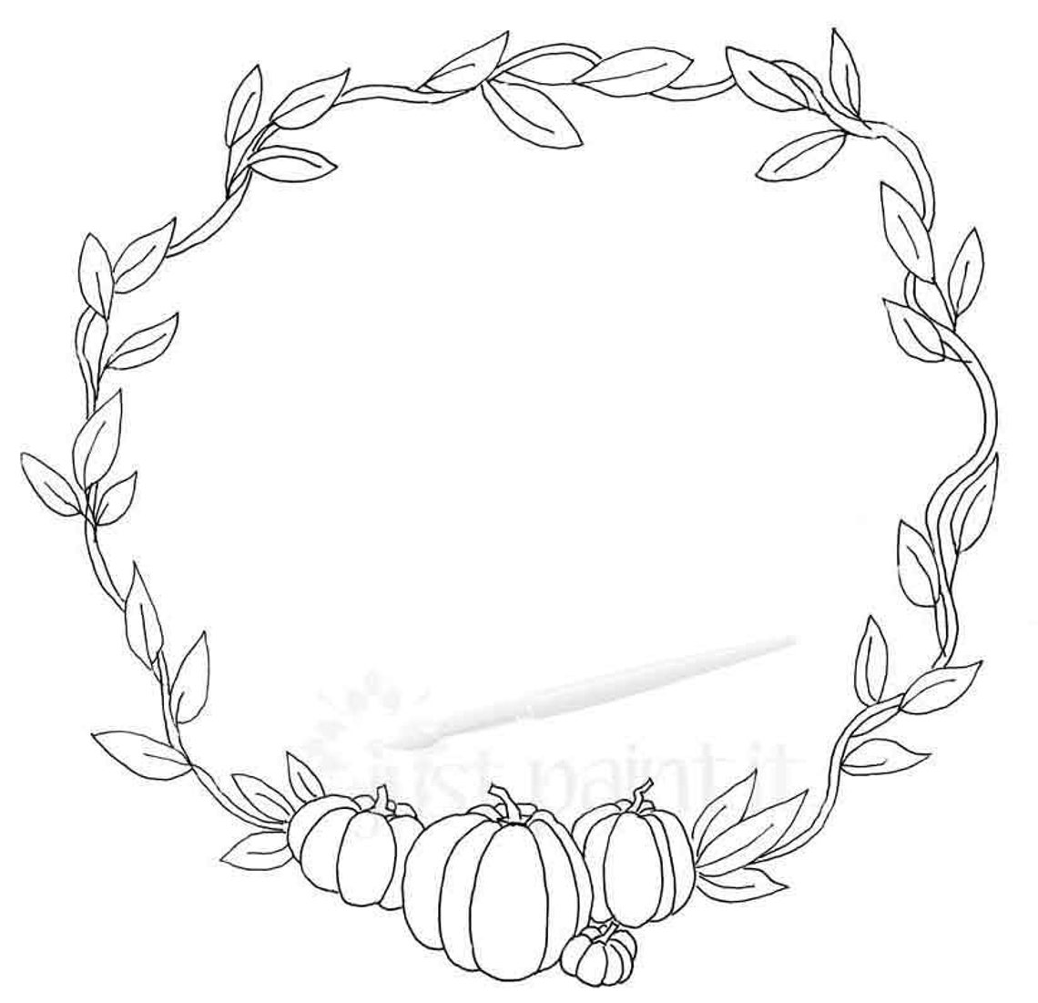 Fall Pumpkin Wreath Coloring Page Instant Download - Etsy