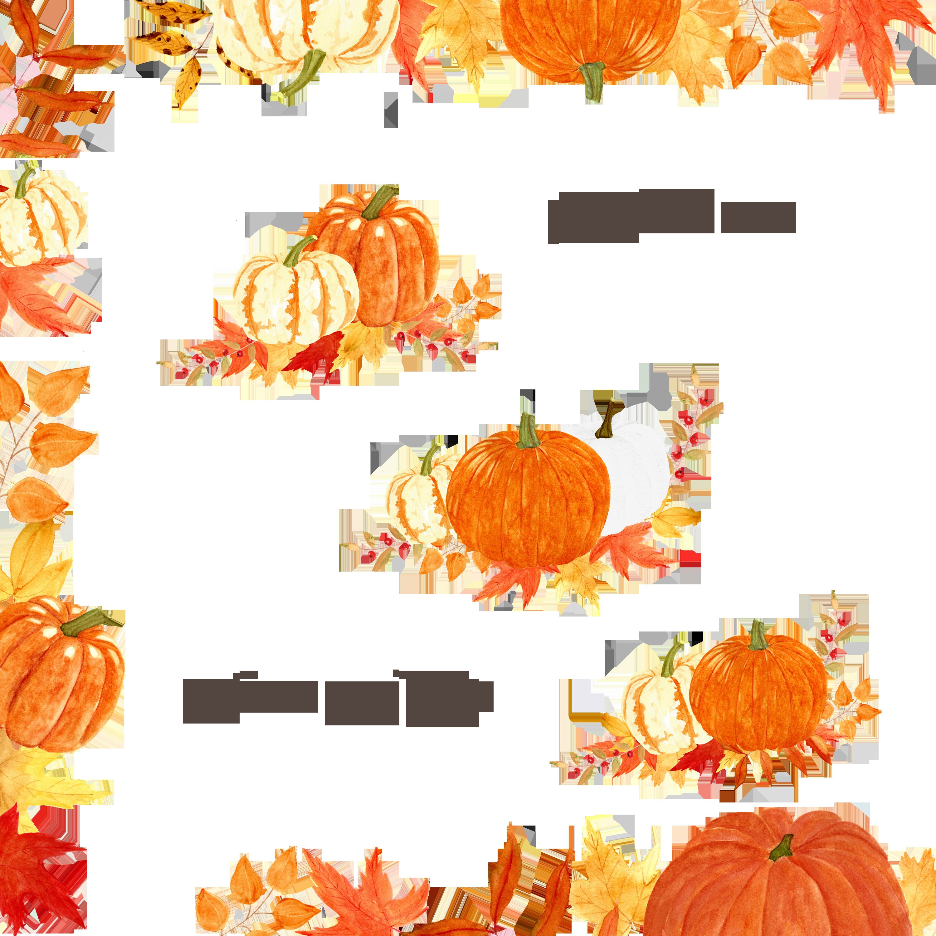 Fall Pumpkins and Leaves Clipart Autumn Leaves Download - Etsy