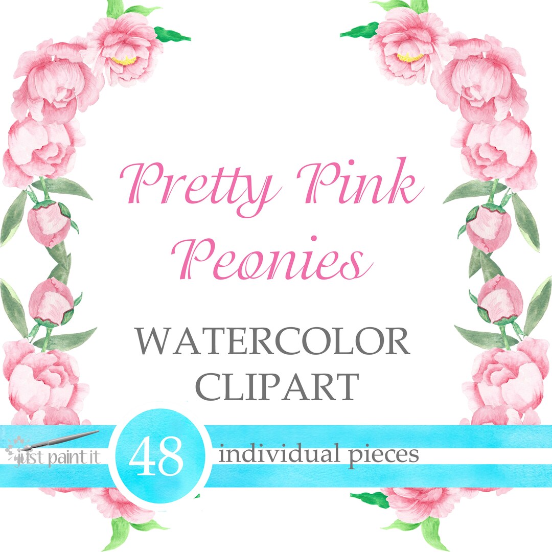 Peonies Watercolor Clipart Wedding Peony Collection - Etsy