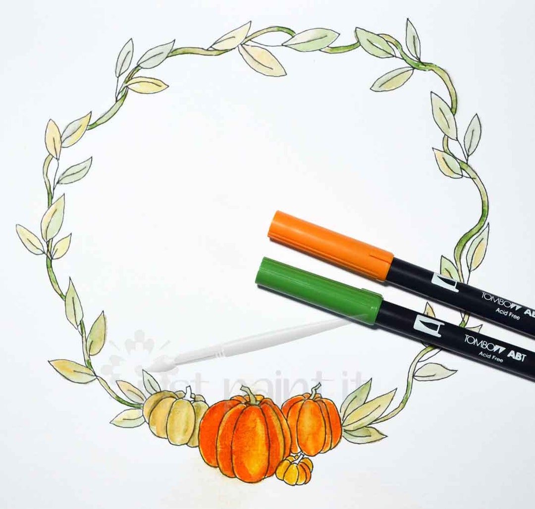 Fall Pumpkin Wreath Coloring Page Instant Download - Etsy