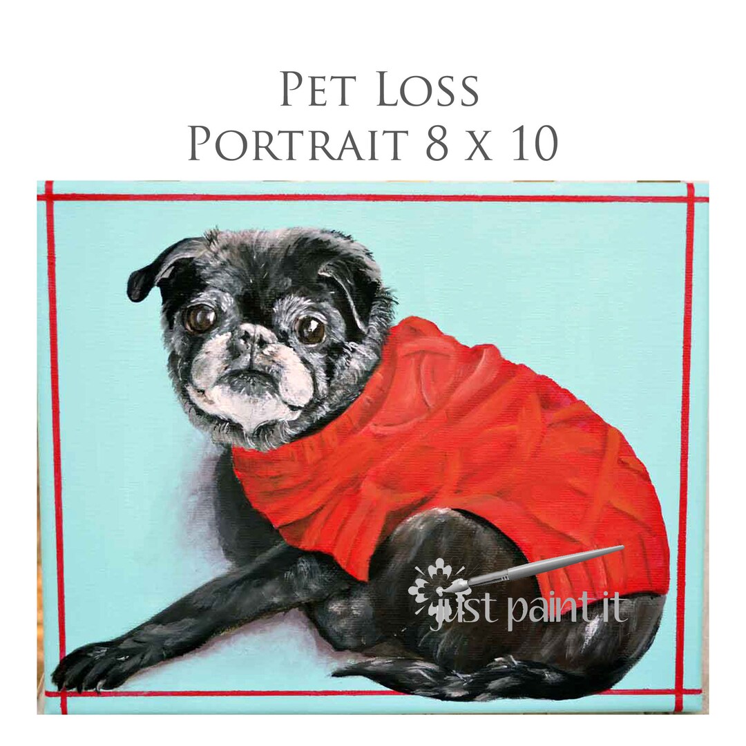 Pet Loss Memorial Portrait Custom Handpainted Painting - Etsy