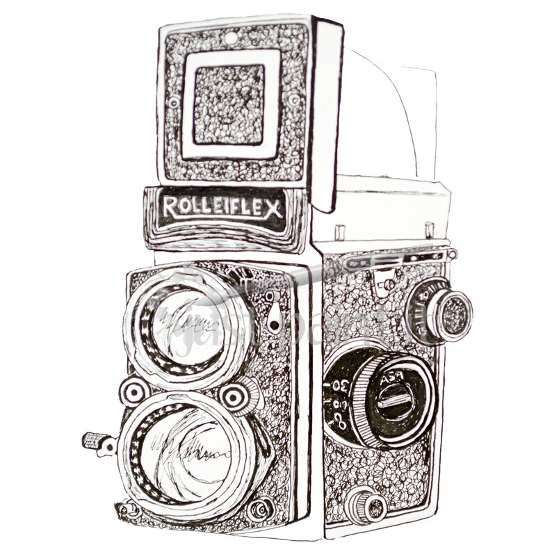 Vintage Camera Pen and Ink Print Drawing Old Camera Drawing - Etsy Israel
