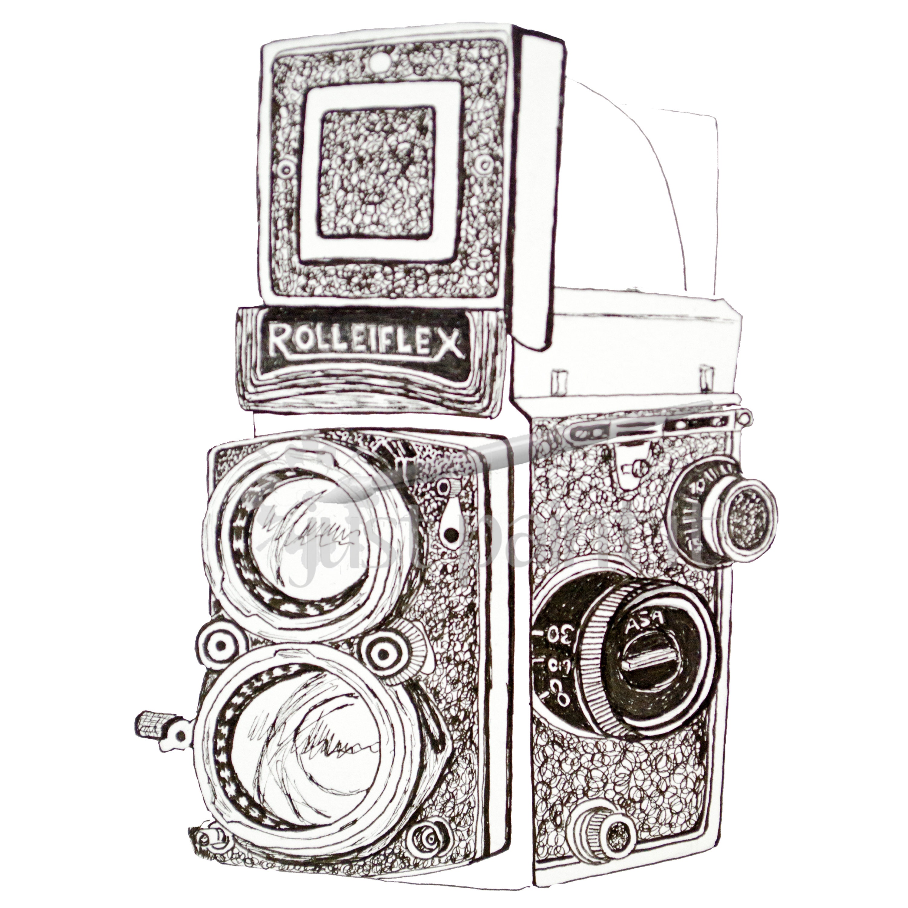 Vintage Camera Pen and Ink Print Drawing Old Camera Drawing - Etsy