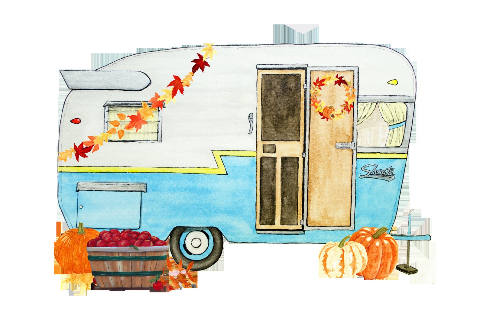 Retro Camper Trailer Decorated for Fall - Etsy