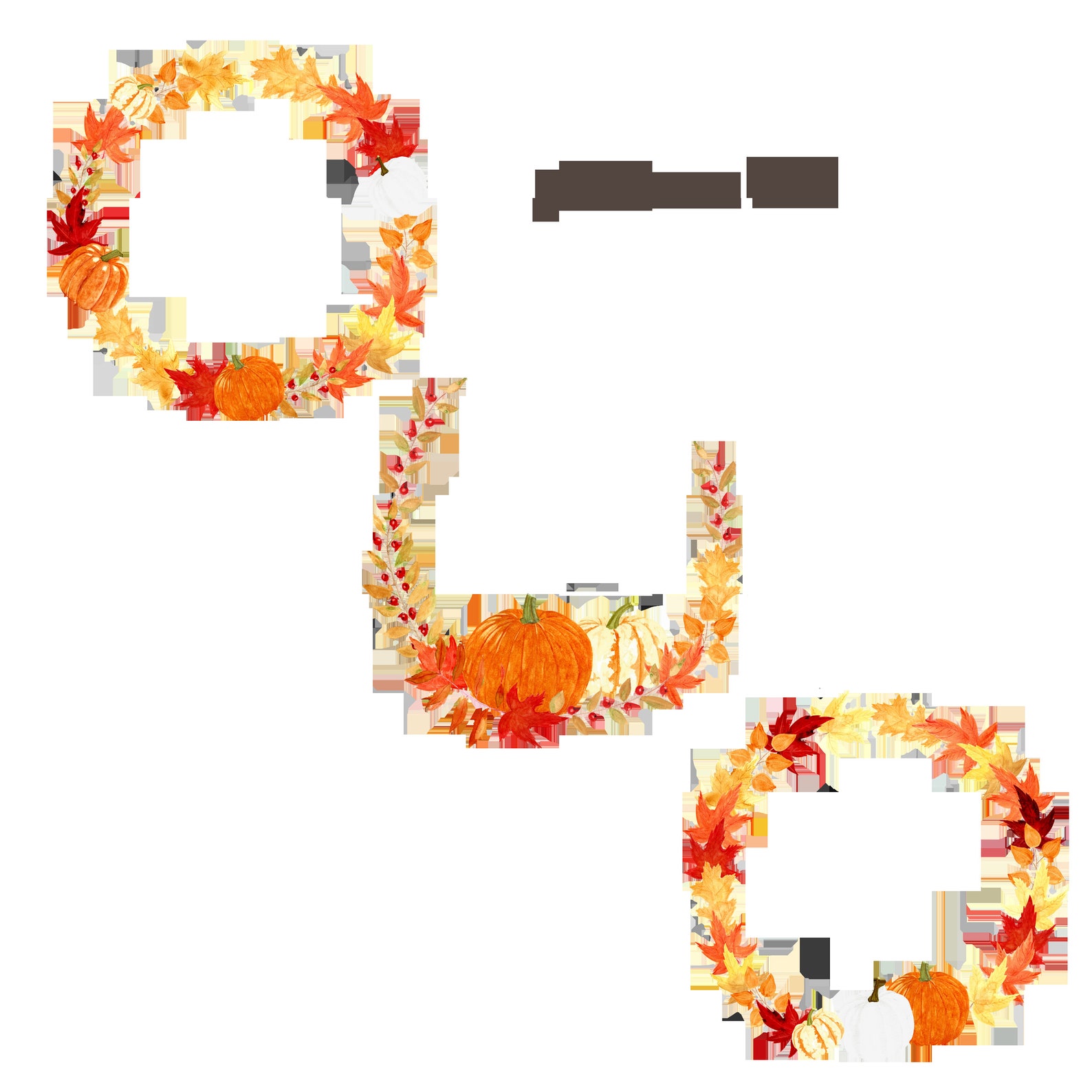 Fall Pumpkins and Leaves Clipart Autumn Leaves Download - Etsy
