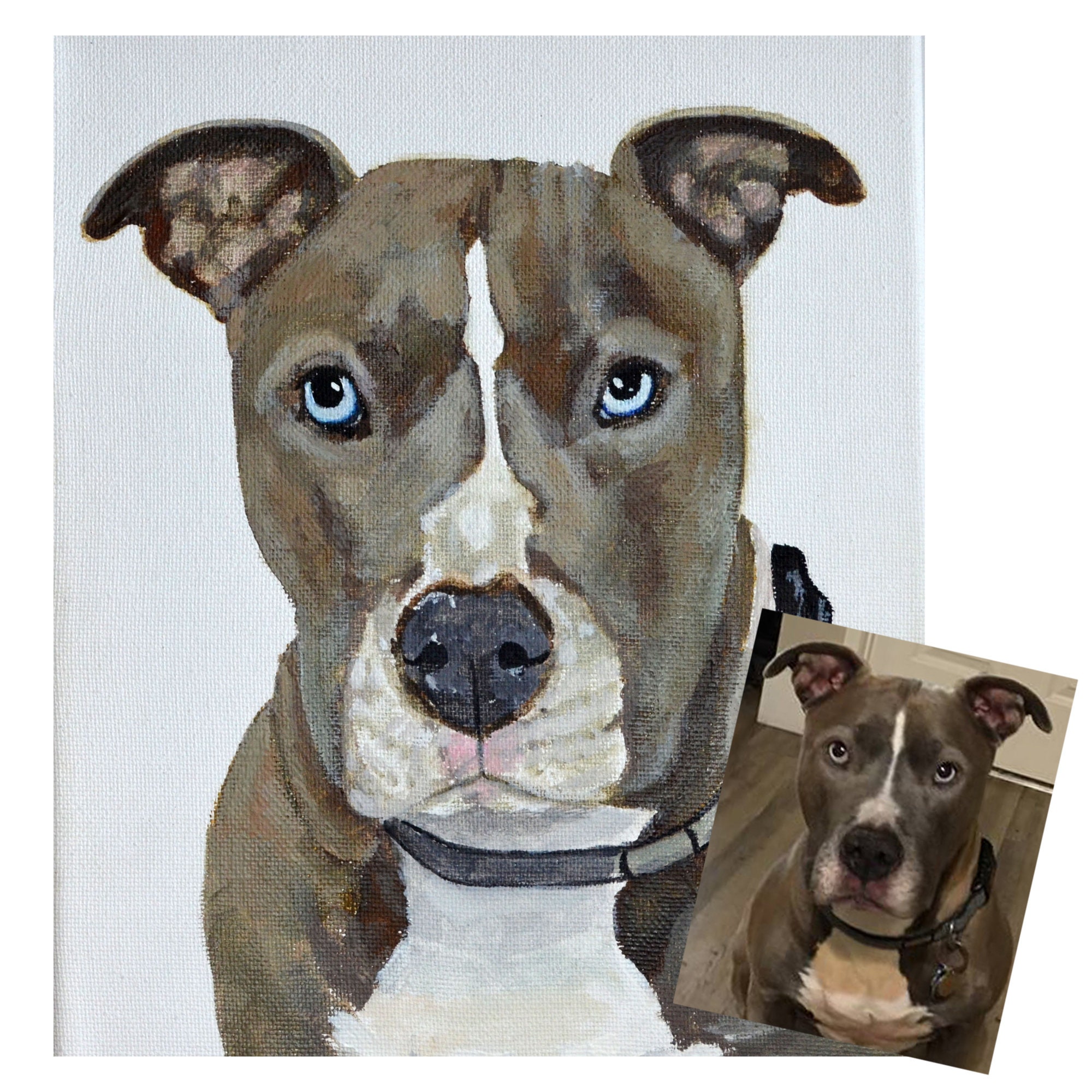 Retrato de la mascota personalizado pintado a mano 8 x 10 pintura del ...