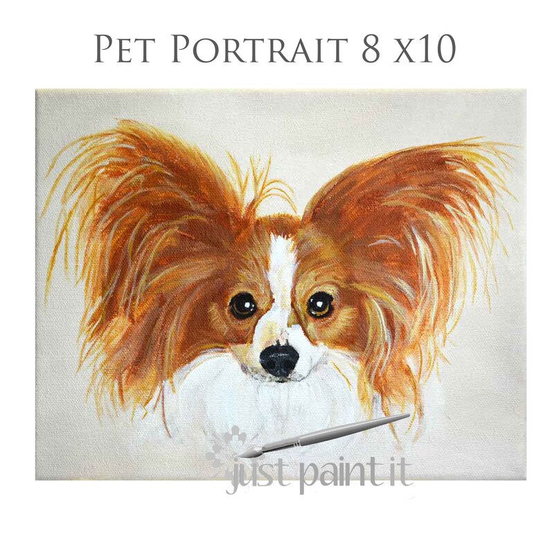Custom Pet Portrait 8 X 10 Papillon Painting Papillon Portrait - Etsy