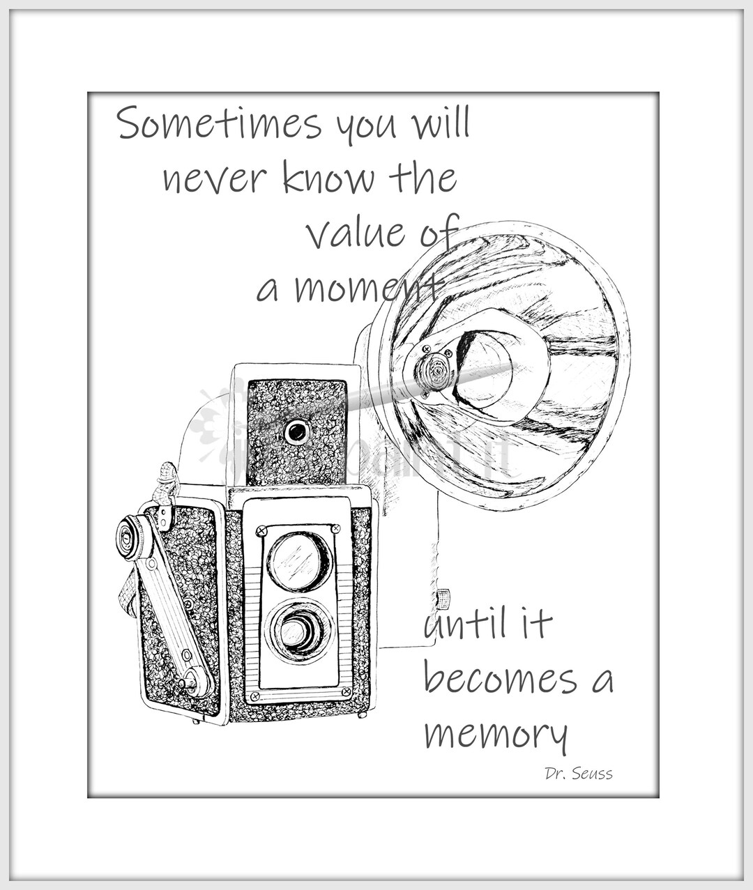 Vintage Camera Pen and Ink Print Drawing Old Camera Drawing - Etsy