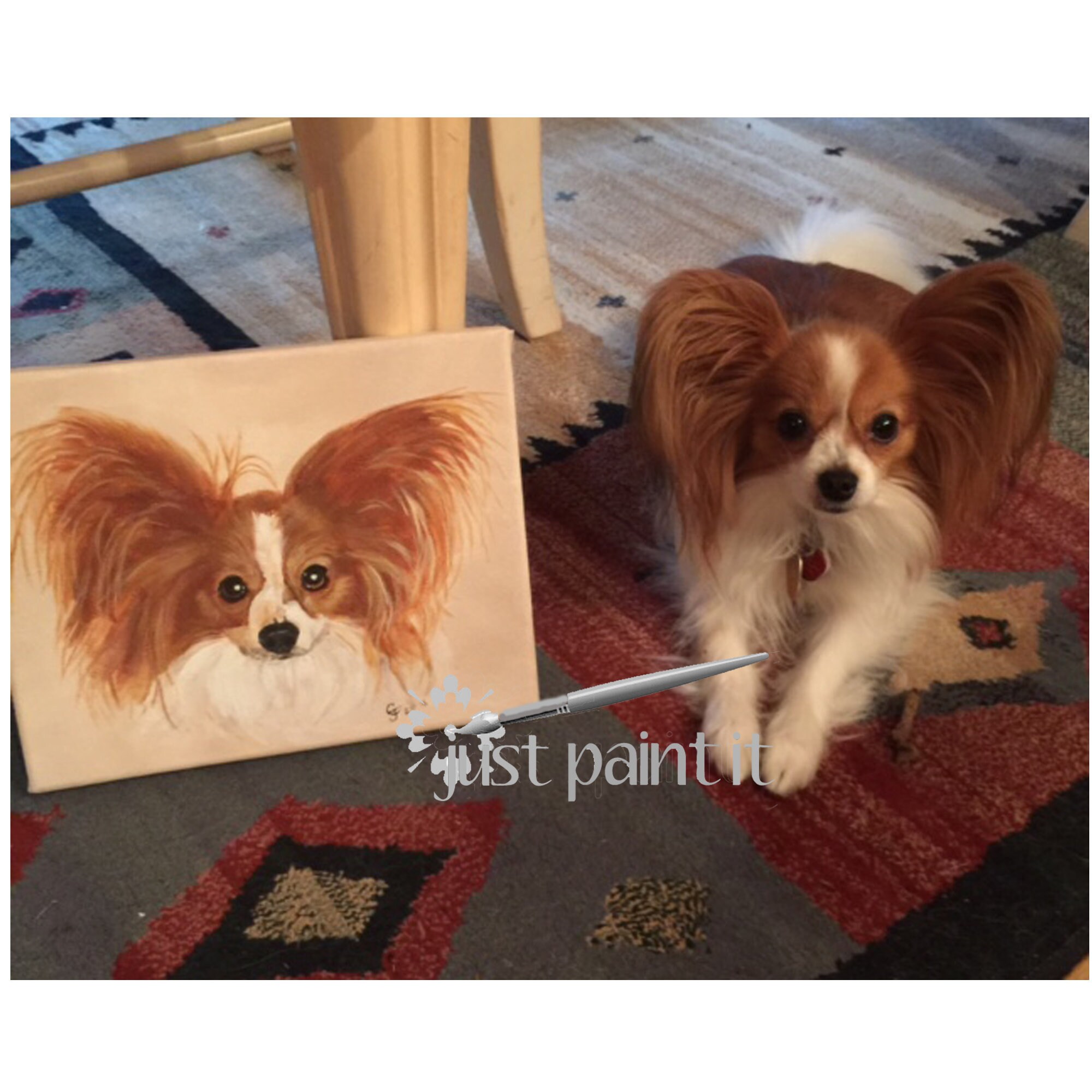 Custom Pet Portrait 8 X 10 Papillon Painting Papillon Portrait - Etsy