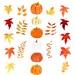 Fall Pumpkins and Leaves Clipart Autumn Leaves Download - Etsy