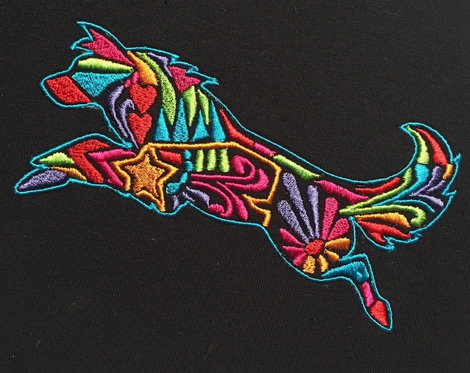 Embroidered Art Deco Agility Border Collie Design Short Sleeve | Etsy