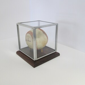 Walnut and Zinc Baseball Display, Collector Baseball, Home Run Ball ...