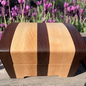 Set of Two, Maple and Walnut Band Saw Box, Jewelry Box, Valet Box ...