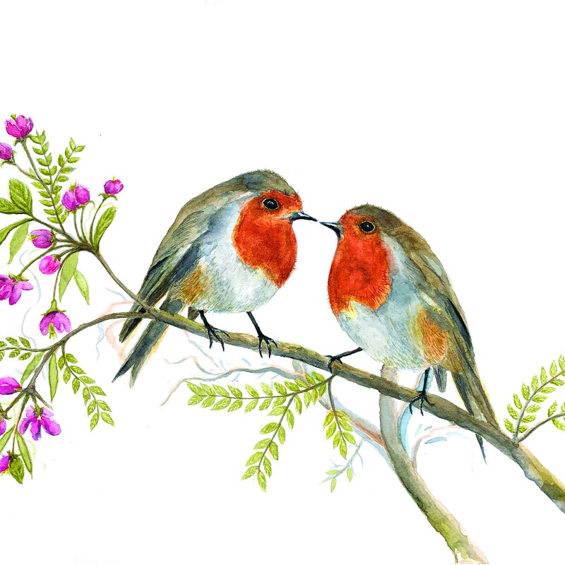 Robin Painting - Etsy