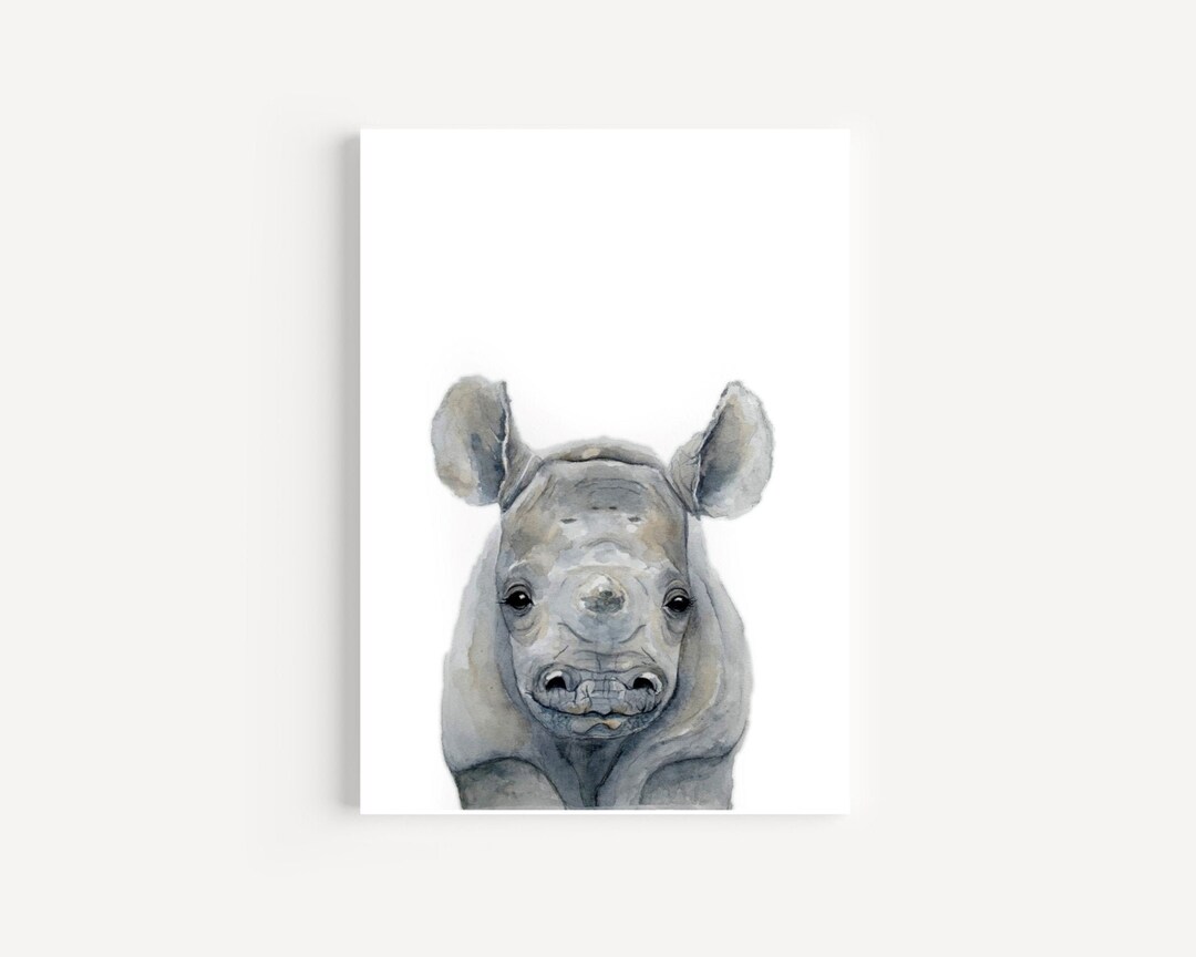 Baby Rhino Print | Nursery Print | Safari Animal Prints for Nursery ...