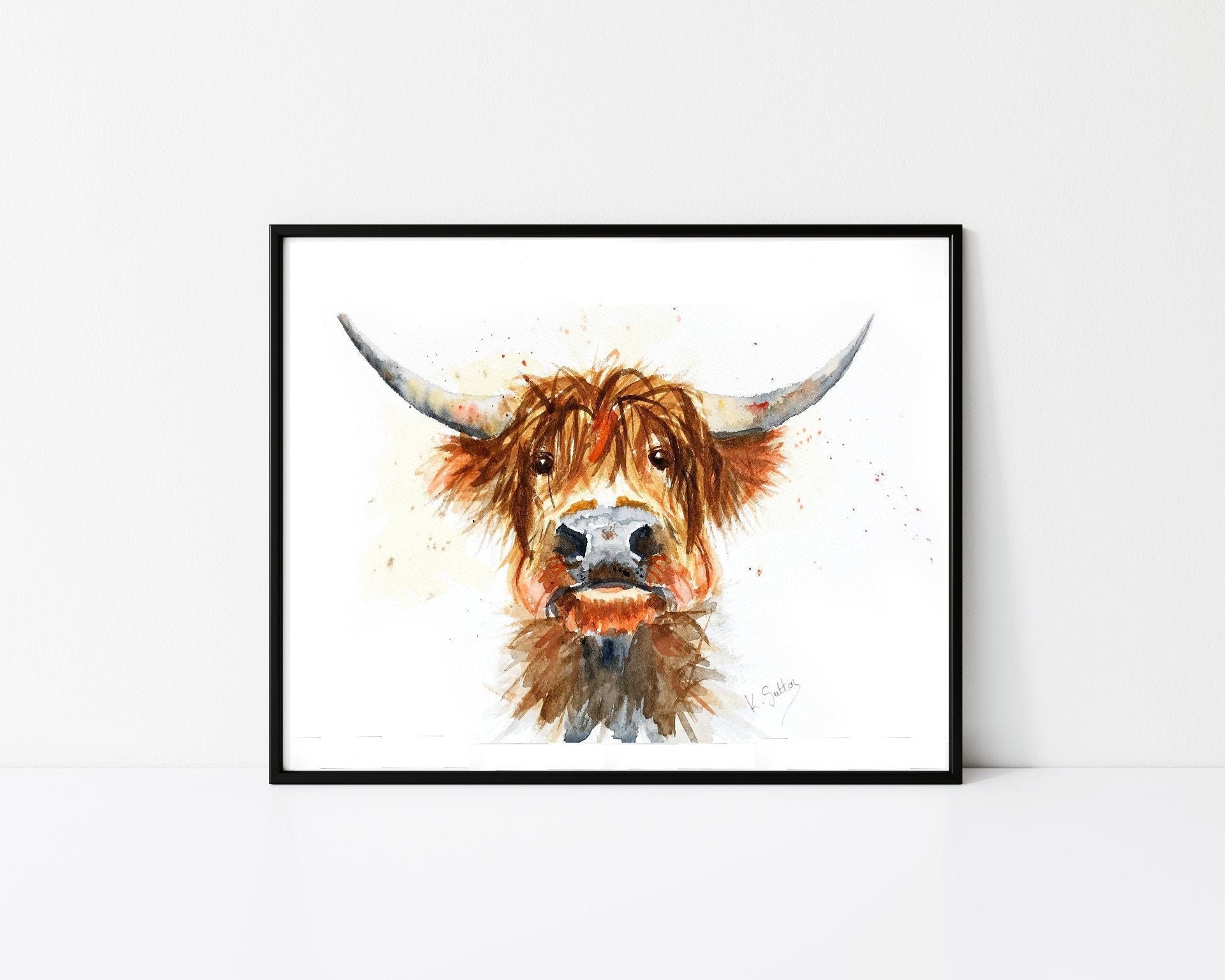Highland Cow Print Cow Print Cow Painting Original - Etsy UK