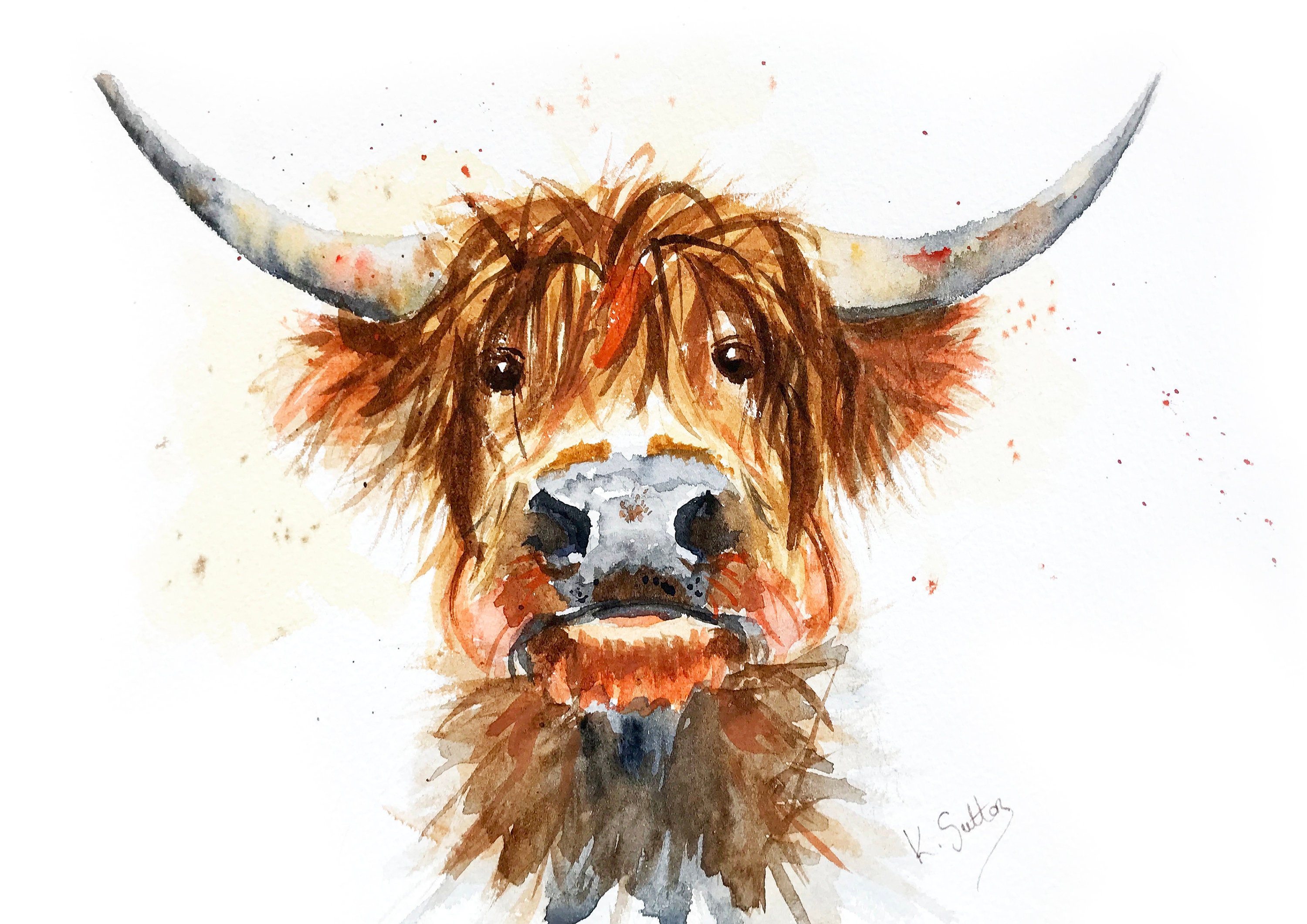 Highland Cow Print Cow Print Cow Painting Original - Etsy UK