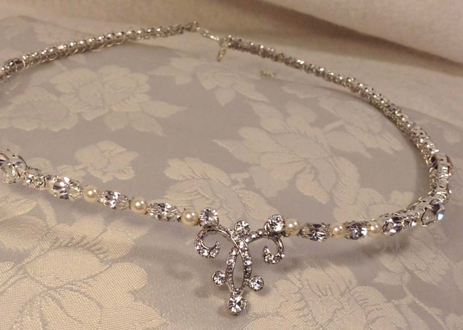 Bridal Forehead Band Pearls Bridal Headband Rhinestones - Etsy