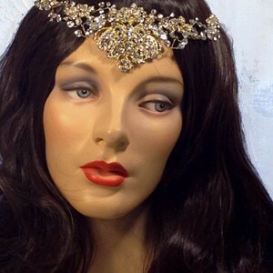 Gold Bridal Forehead Band ~ Bridal Tiara ~ Swarovski ~ Bridal Jewelry ...