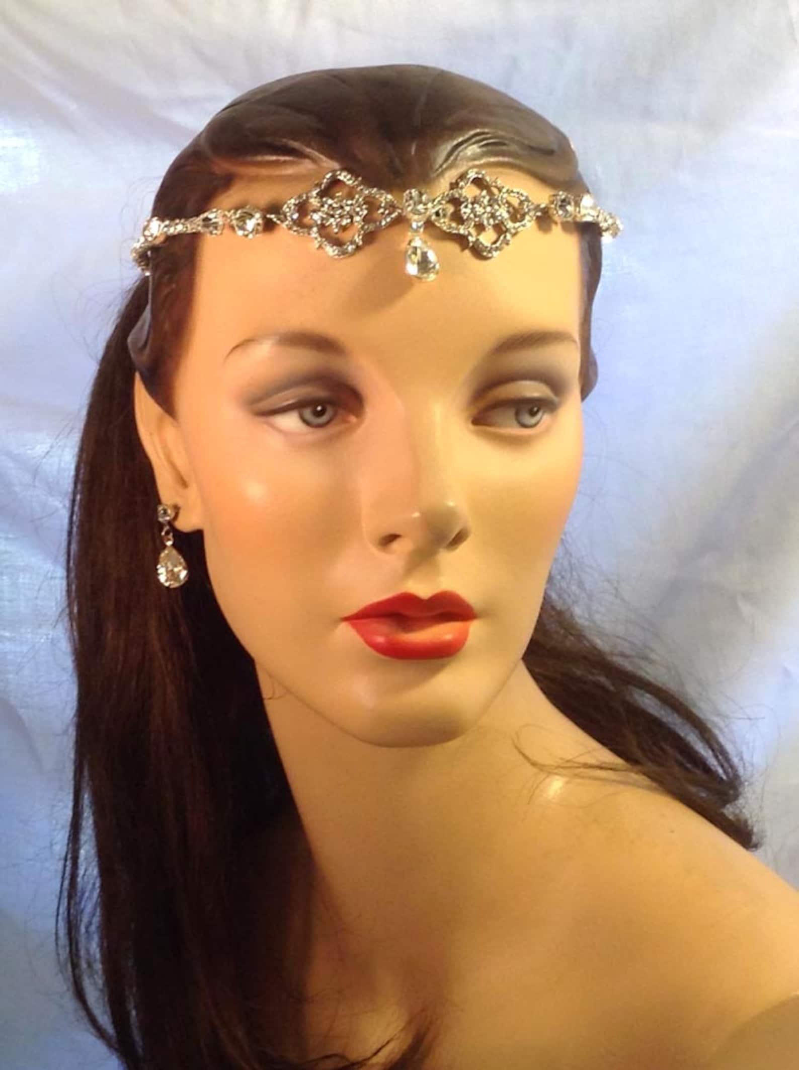 Bridal Forehead Band Bridal Headband Rhinestone Hair - Etsy