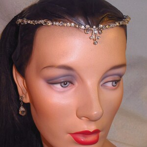 Rose Gold ~ Gold ~ Bridal Forehead Band ~ Bridal Headband ~ Rhinestone ...