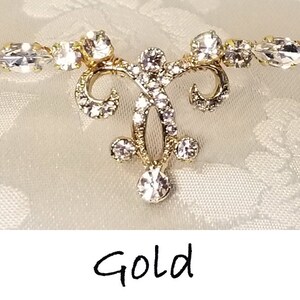 Rose Gold ~ Gold ~ Bridal Forehead Band ~ Bridal Headband ~ Rhinestone ...