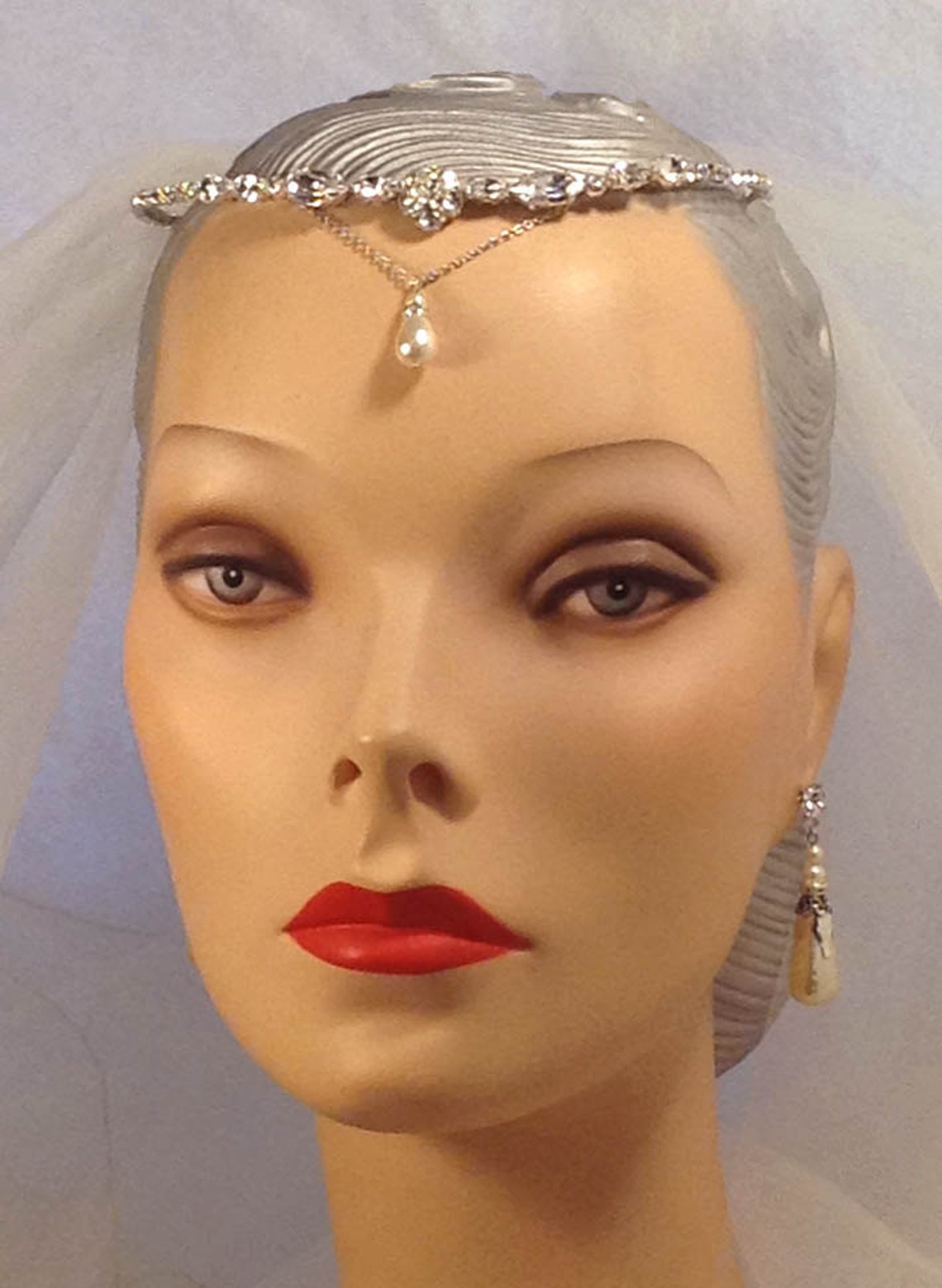 Bridal Forehead Band Bridal Headband Rhinestone Hair - Etsy