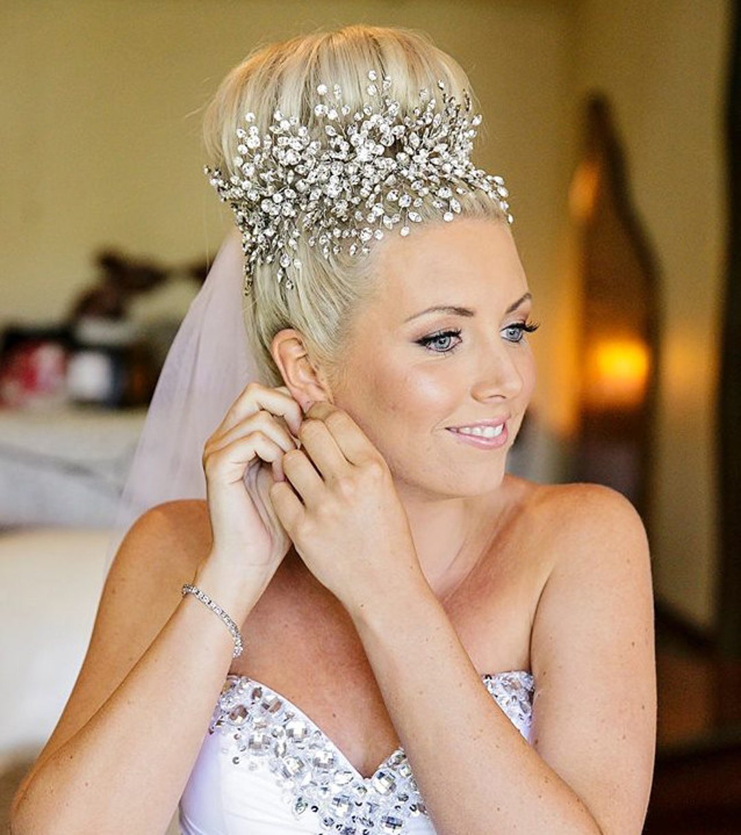 Bridal Vine Bridal Forehead Band Swarovski Crystal Headpiece Swarovski ...