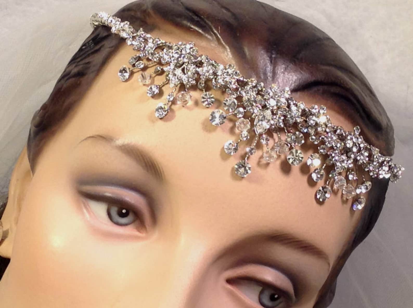 Bridal Forehead Band Bridal Tiara Swarovski Crystal - Etsy
