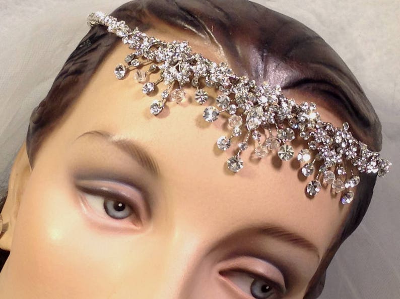Bridal Forehead Band Bridal Tiara Swarovski Crystal Etsy