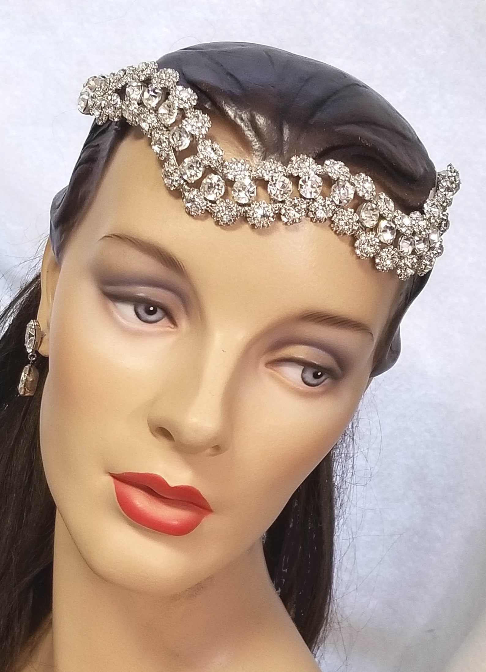 Bridal Forehead Band Bridal Headband Gatsby Rhinestone | Etsy