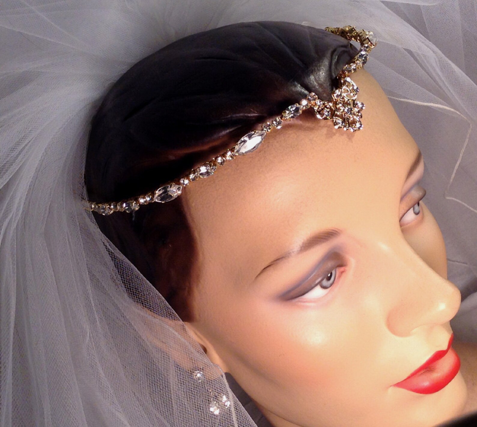 Gold Plated Bridal Forehead Band Bridal Headband - Etsy