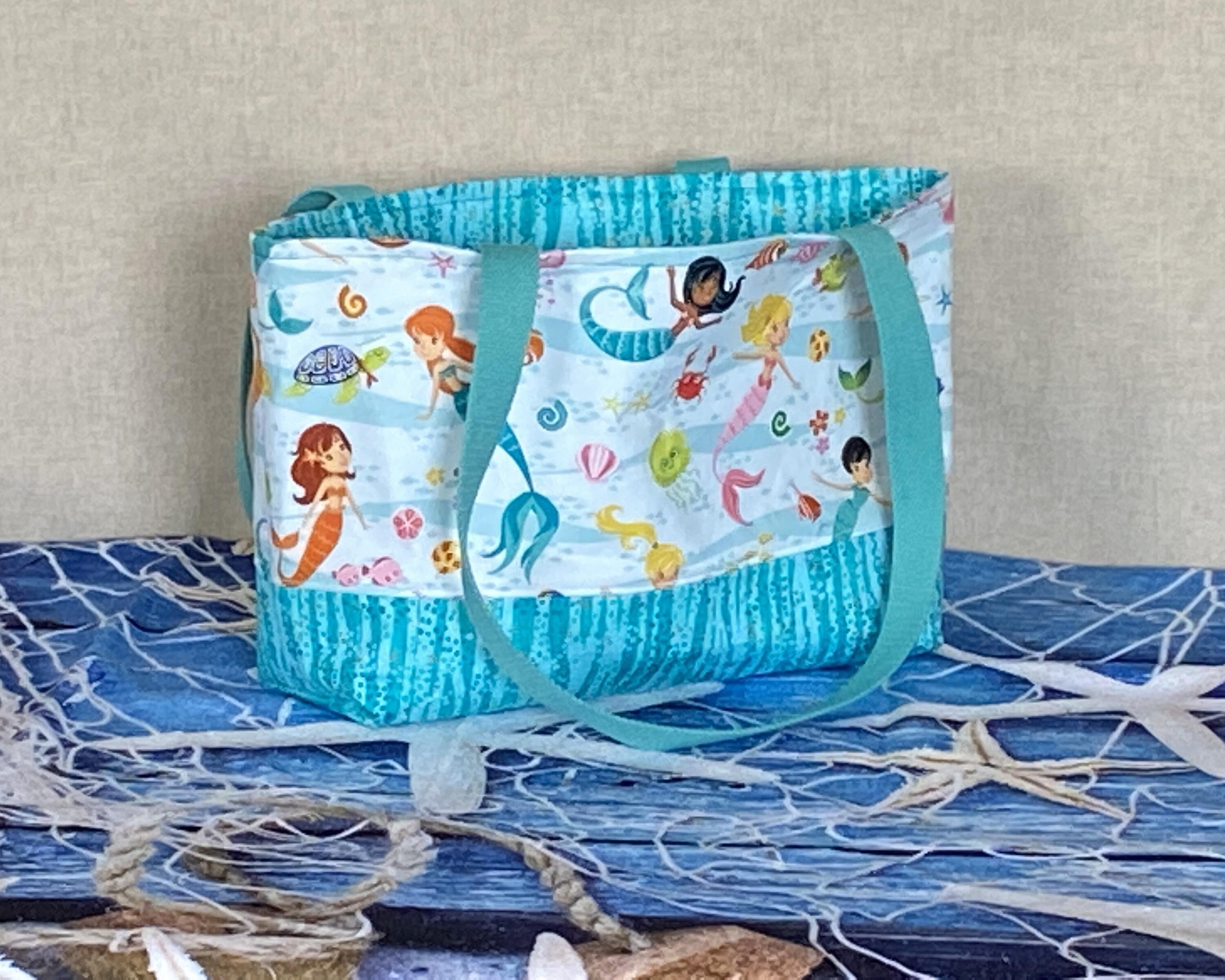 Girls Mermaid Beach Bag Small Beach Tote Childs Tote - Etsy