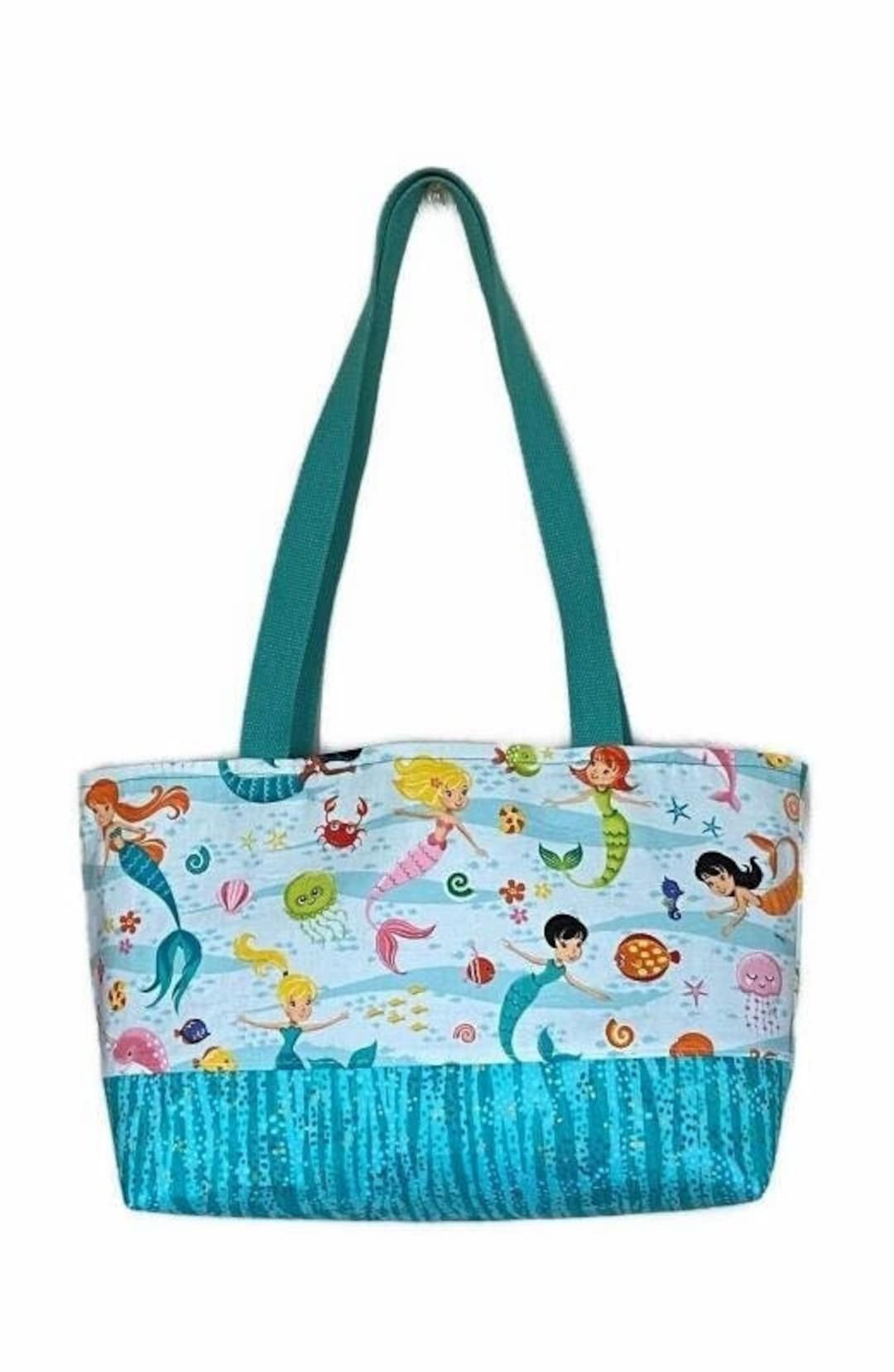 Girls Mermaid Beach Bag, Small Beach Tote, Childs Tote - Etsy