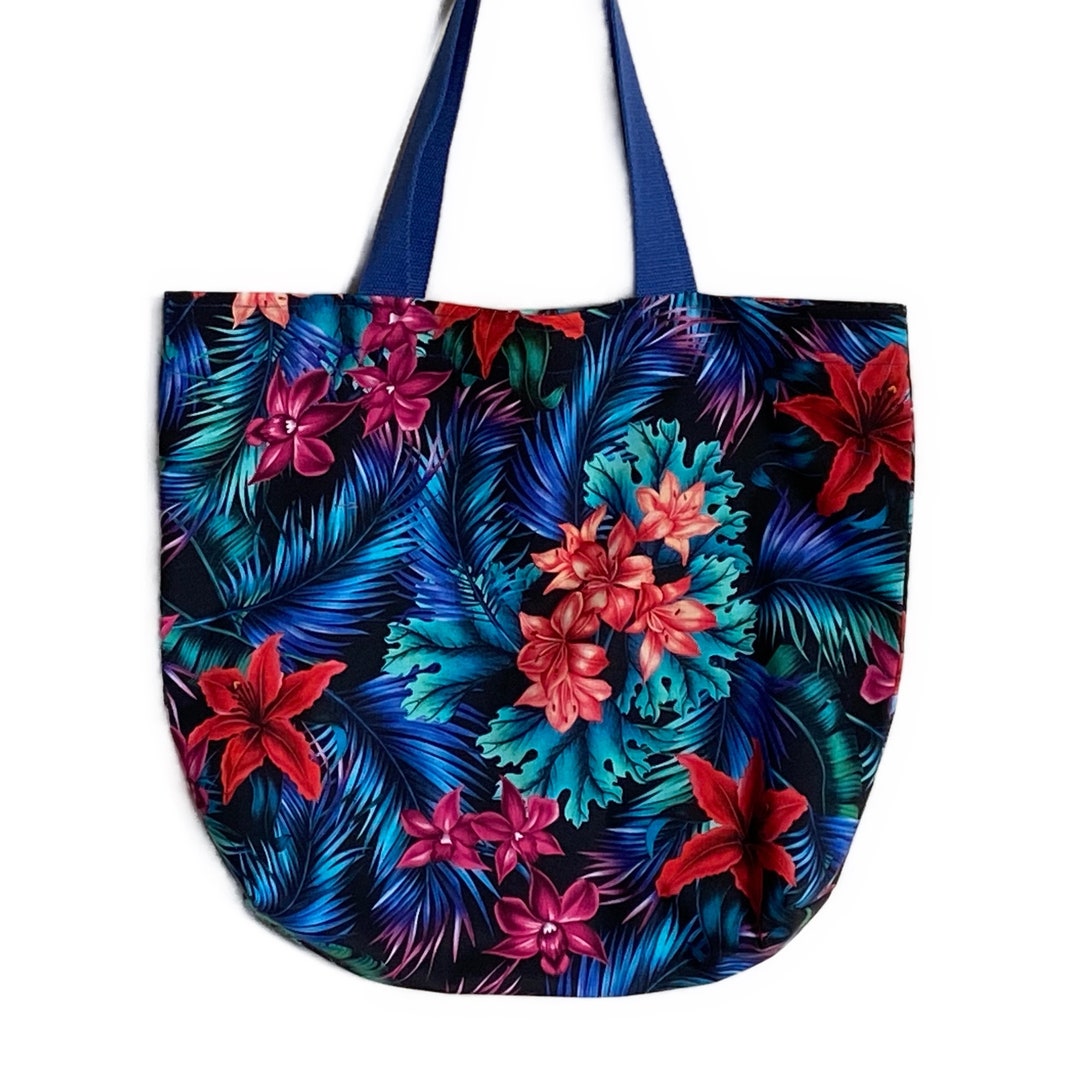 Tropical Beach Bag, Tote Bag, Market Bag, Book Bag, Eco-friendly Bag - Etsy