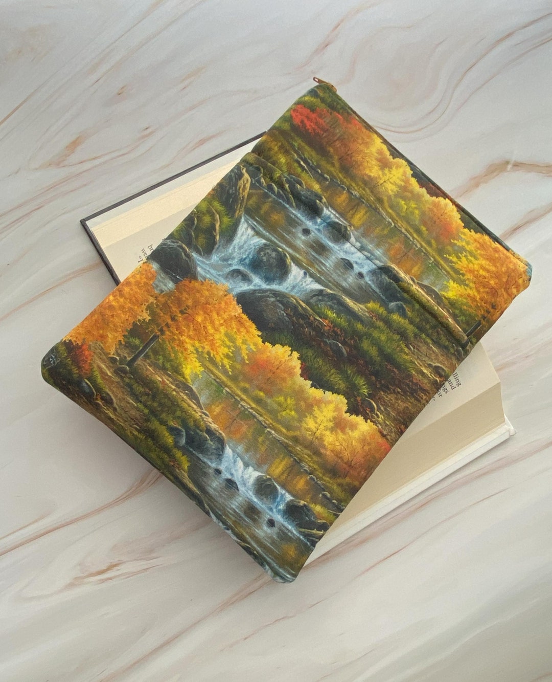 Fall Scene Padded Book Sleeve, Book Cover, Fall Colors Book Sleeve ...
