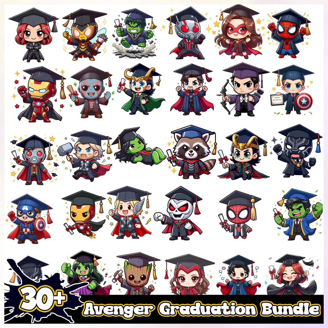 30 Avenger Graduation Bundle, Graduation Bundle SVG, Graduation ...
