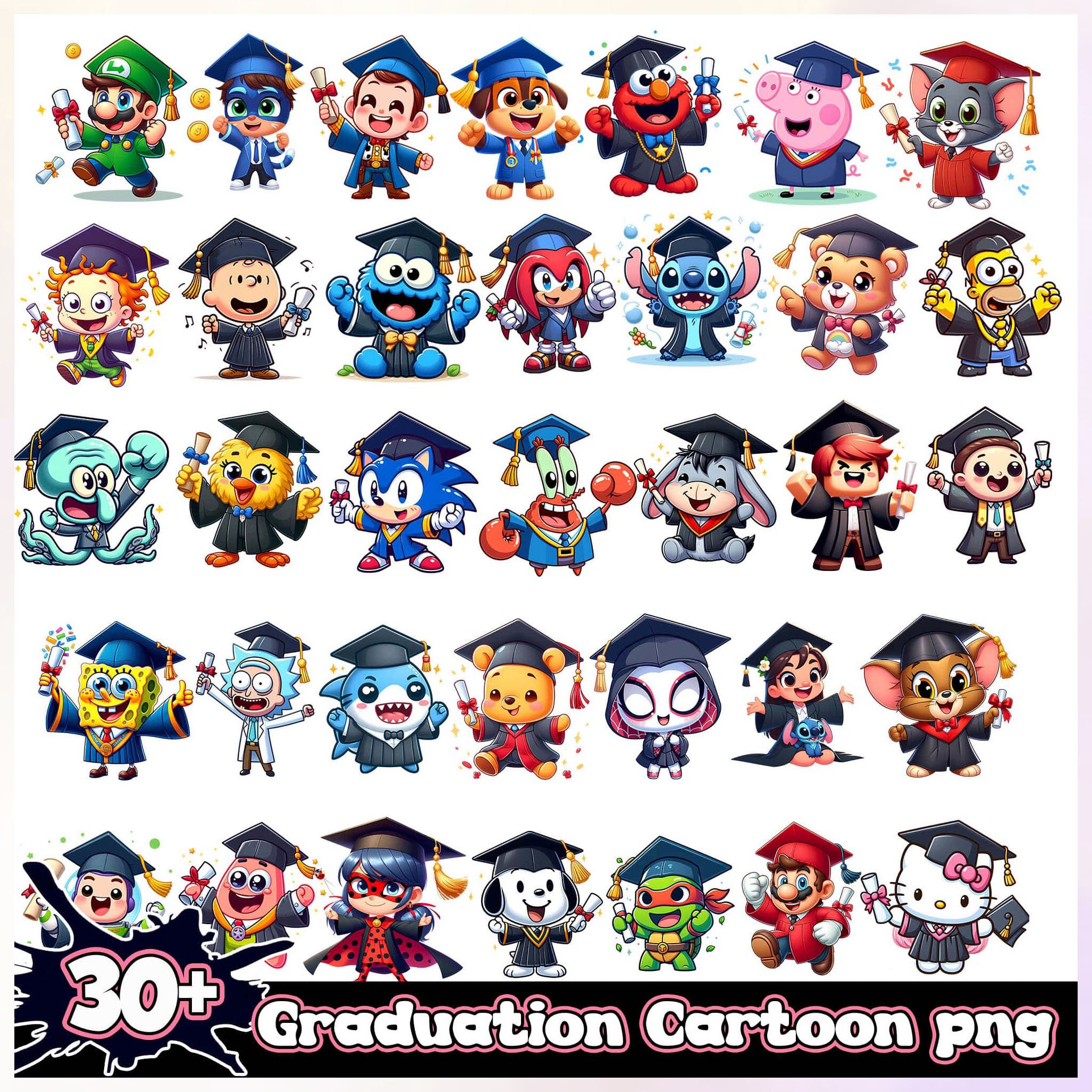 Graduation Cartoon Png, Graduation Bundle SVG, Graduation Avengers Svg ...