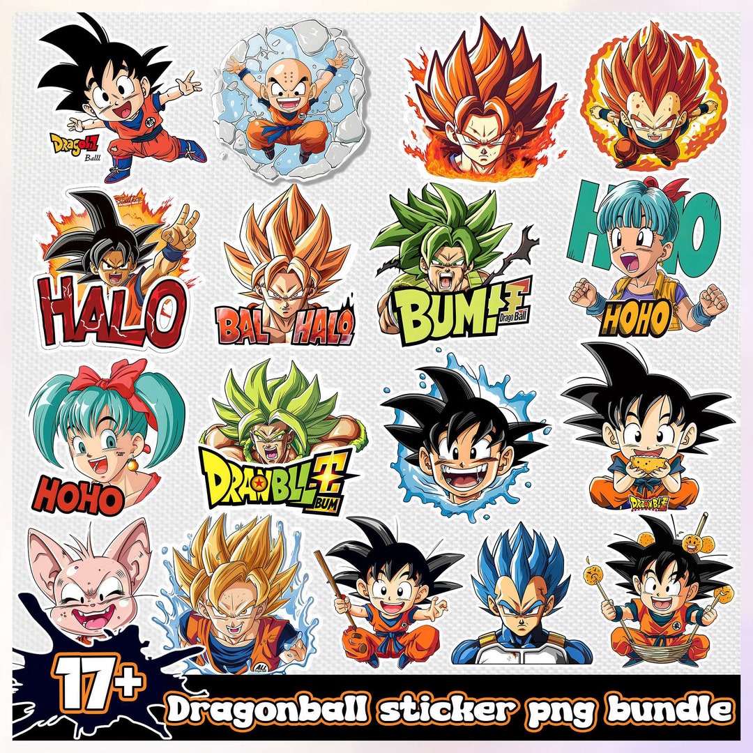 Dragonball Sticker Png Bundle Png, Anime Character Designs Action ...
