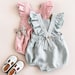 Baby Romper Ruffle Linen Toddler Romper Frilly Baby Outfit - Etsy
