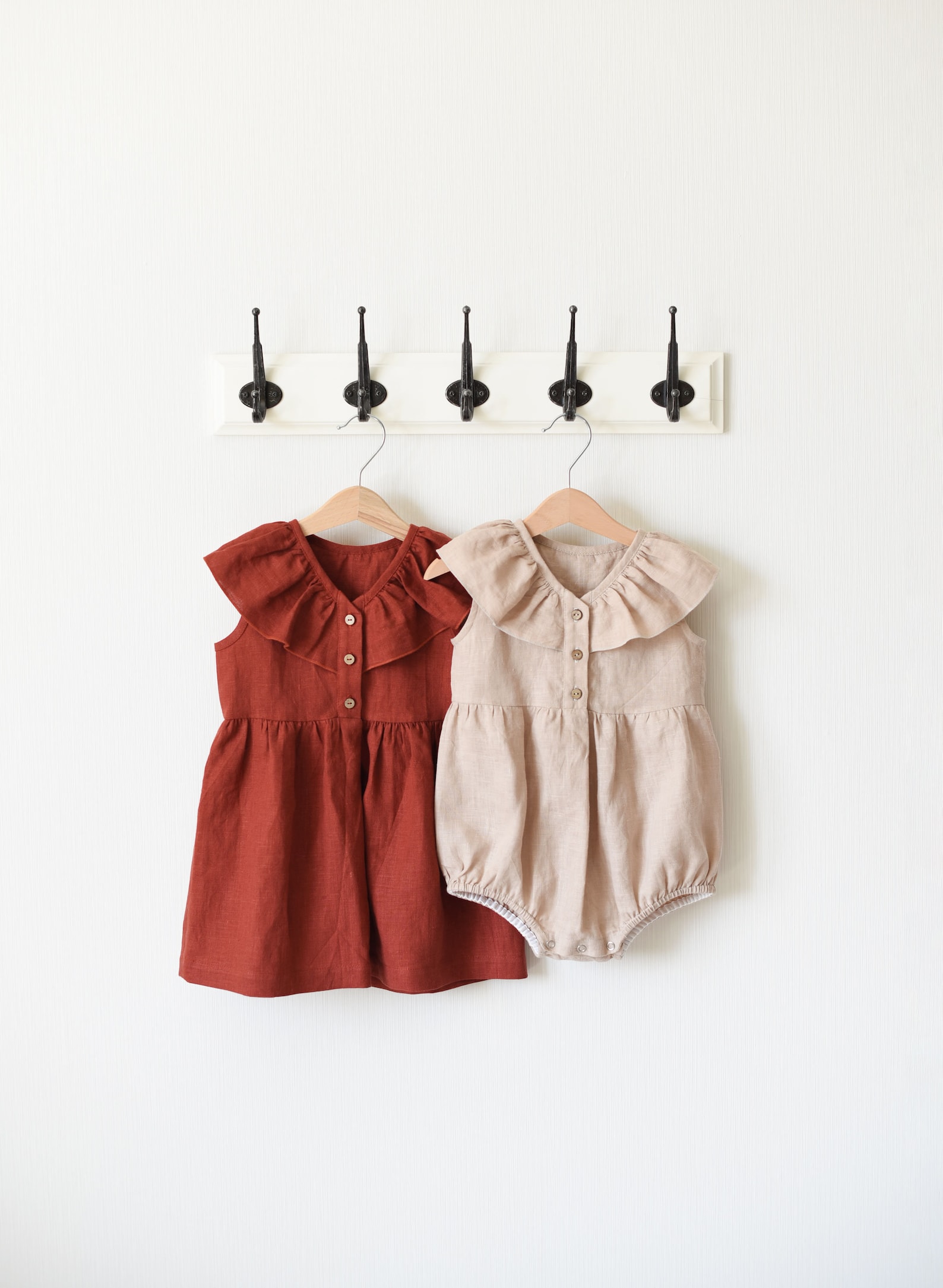 Baby Linen Dress, Fall Baby Dress, Rust Linen Dress, Baby Wedding Dress ...