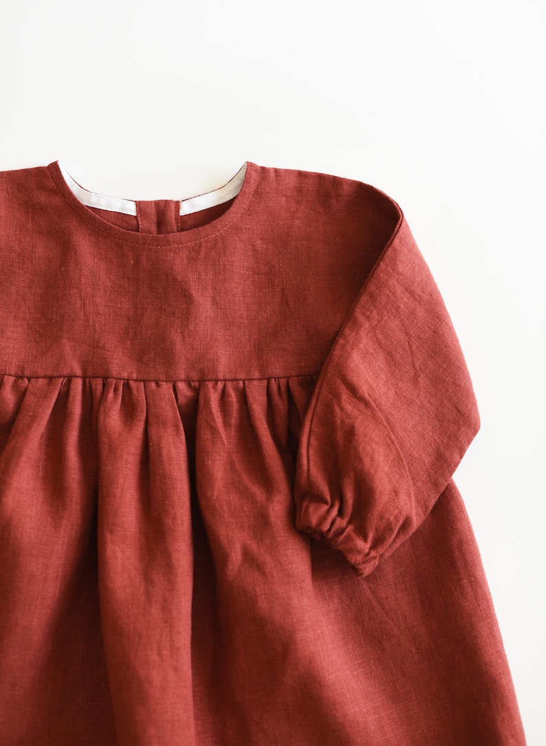 Linen Baby Dress Rust Linen Dress Toddler Girl Clothes Fall - Etsy India
