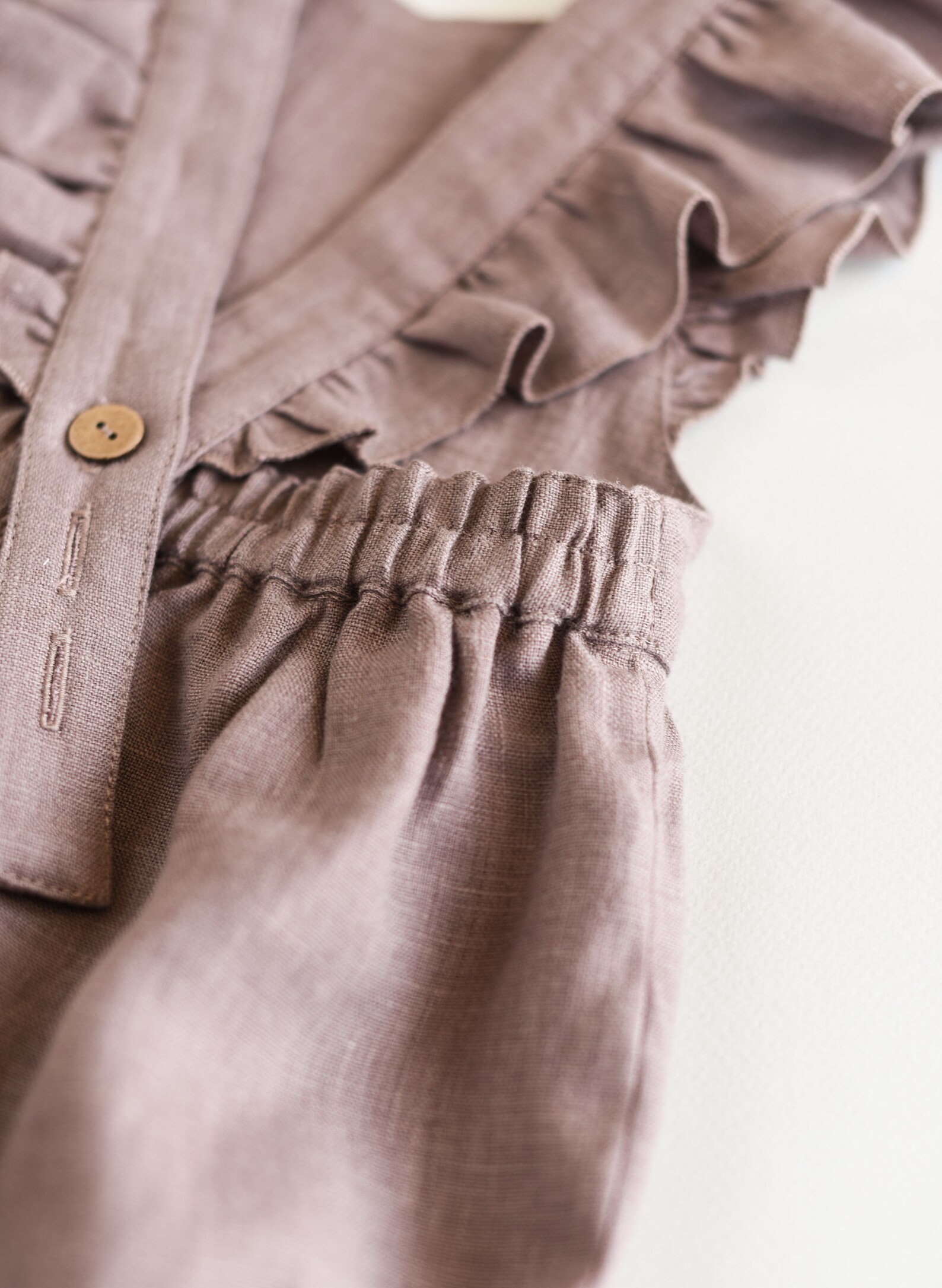 Linen Ruffle Romper, Baby and Toddler Romper, Frilly Baby Jumpsuit, 1st ...
