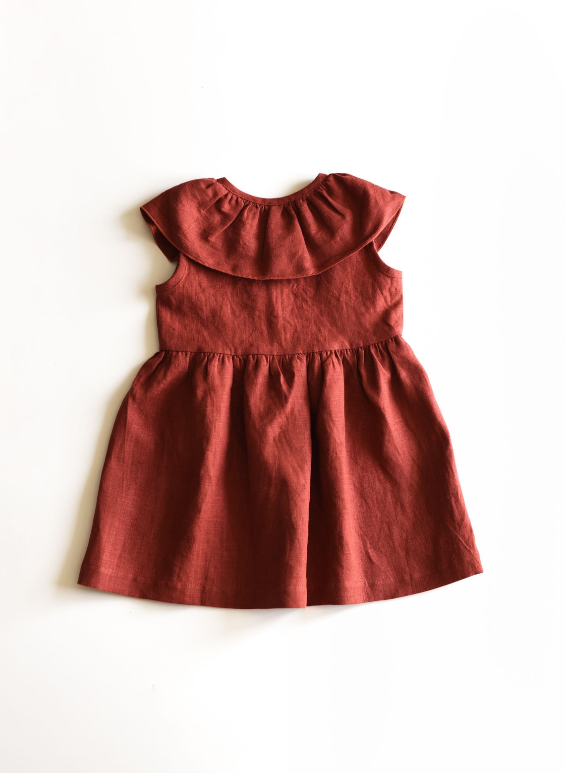 Baby Linen Dress Fall Baby Dress Rust Linen Dress Baby - Etsy